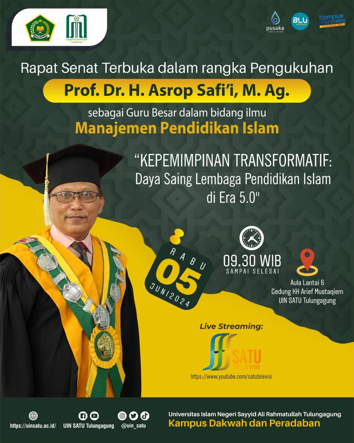 Pengukuhan Prof. Dr. H. Asrop Safi'i, M.Ag. - UIN Sayyid Ali ...